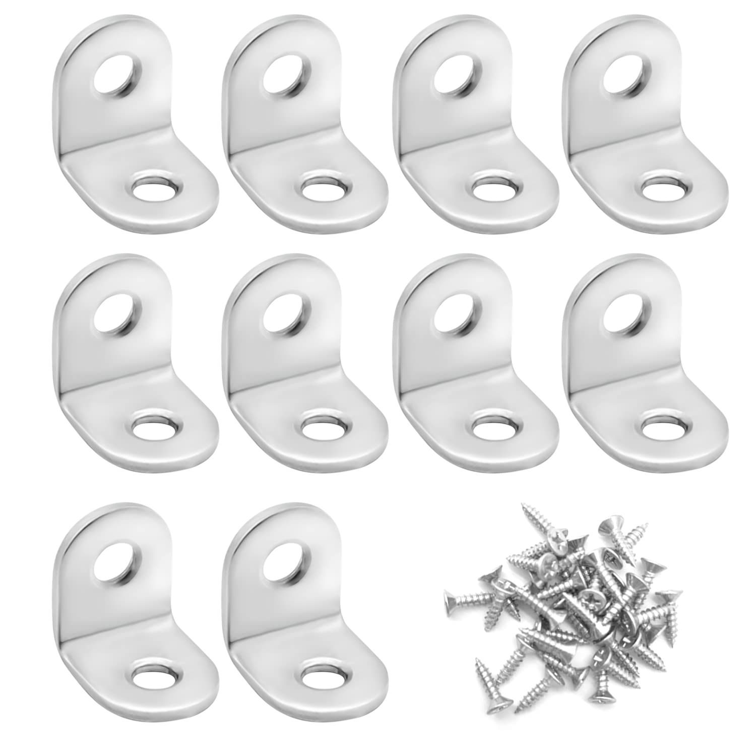 CHEERYMAGIC Small Brackets, 10PCS Stainless Steel Right Angle Bracket ...
