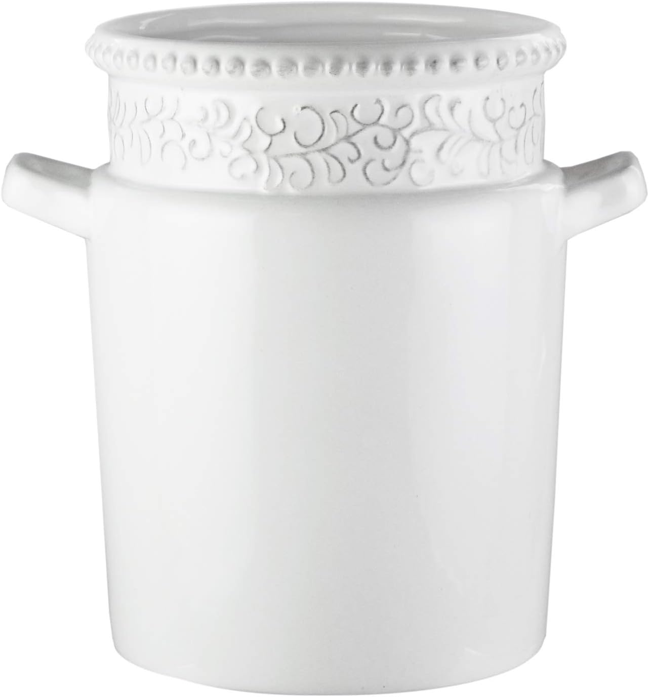 Amazon.com: American Atelier Bianca Scroll Ceramic Utensil Holder with ...
