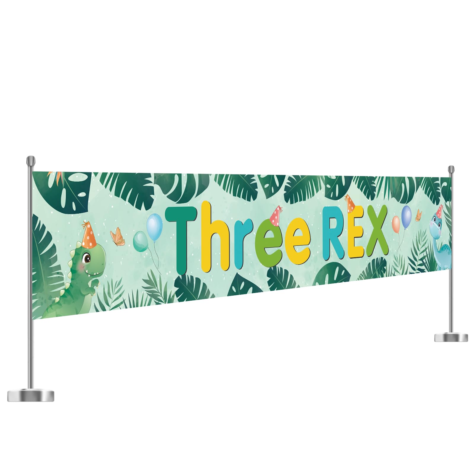 Amazon.com : WeBenison Large Three Rex Banner/Dinosaur 3rd Birthday ...