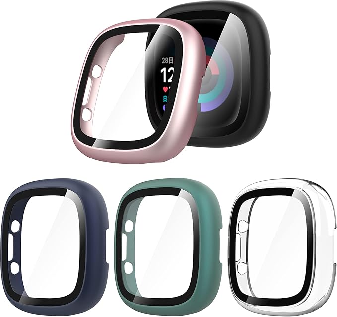 Hianjoo (5 Pack) Case Compatible with Fitbit Versa 4 /Sense 2, Built-in ...