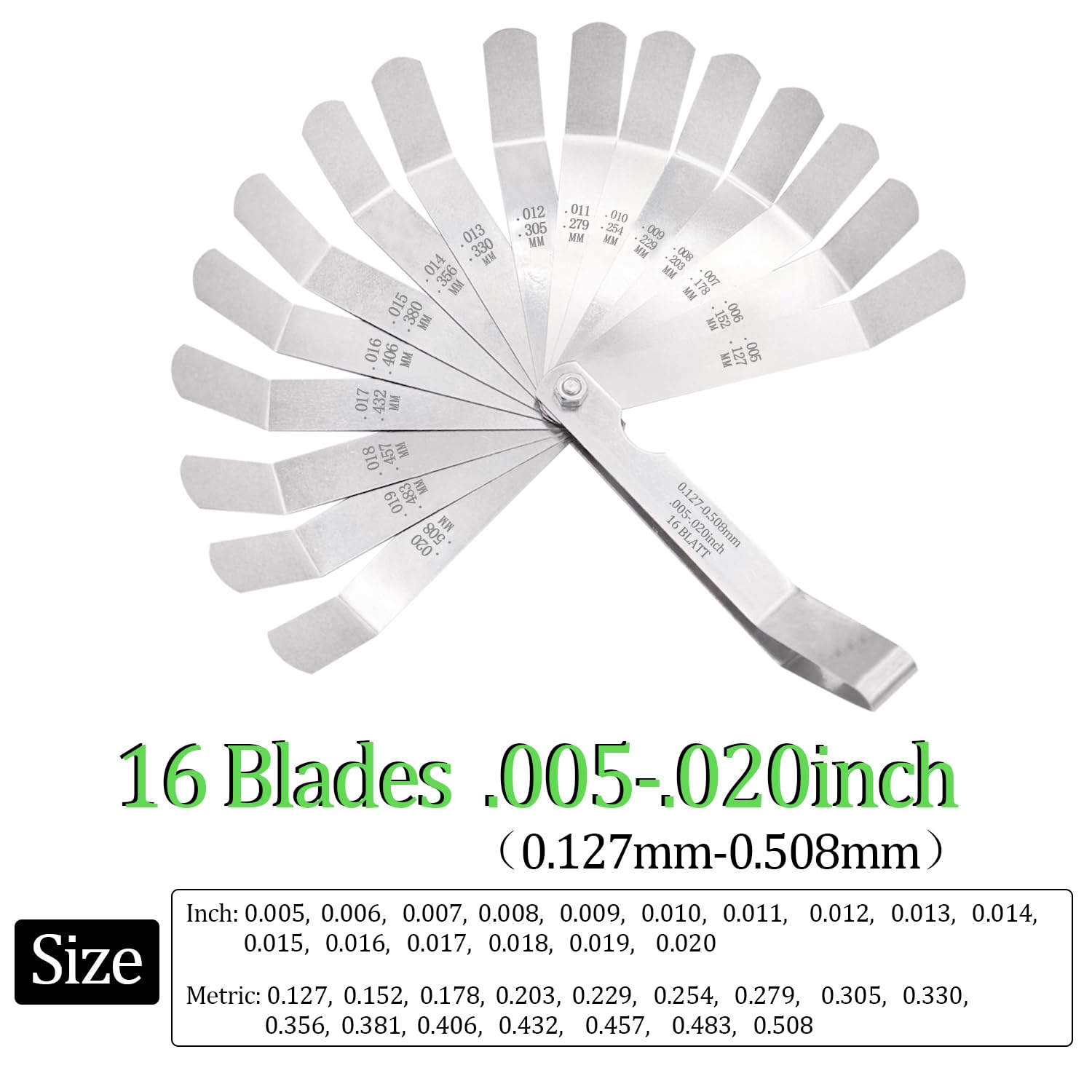 Snapklik.com : 2 PCS Feeler Gauge Set Include 32-Blade Tapered Feeler ...
