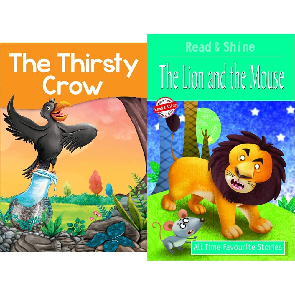 Buy The Thirsty Crow - Story Book + The Lion and the Mouse (Set of 2 ...