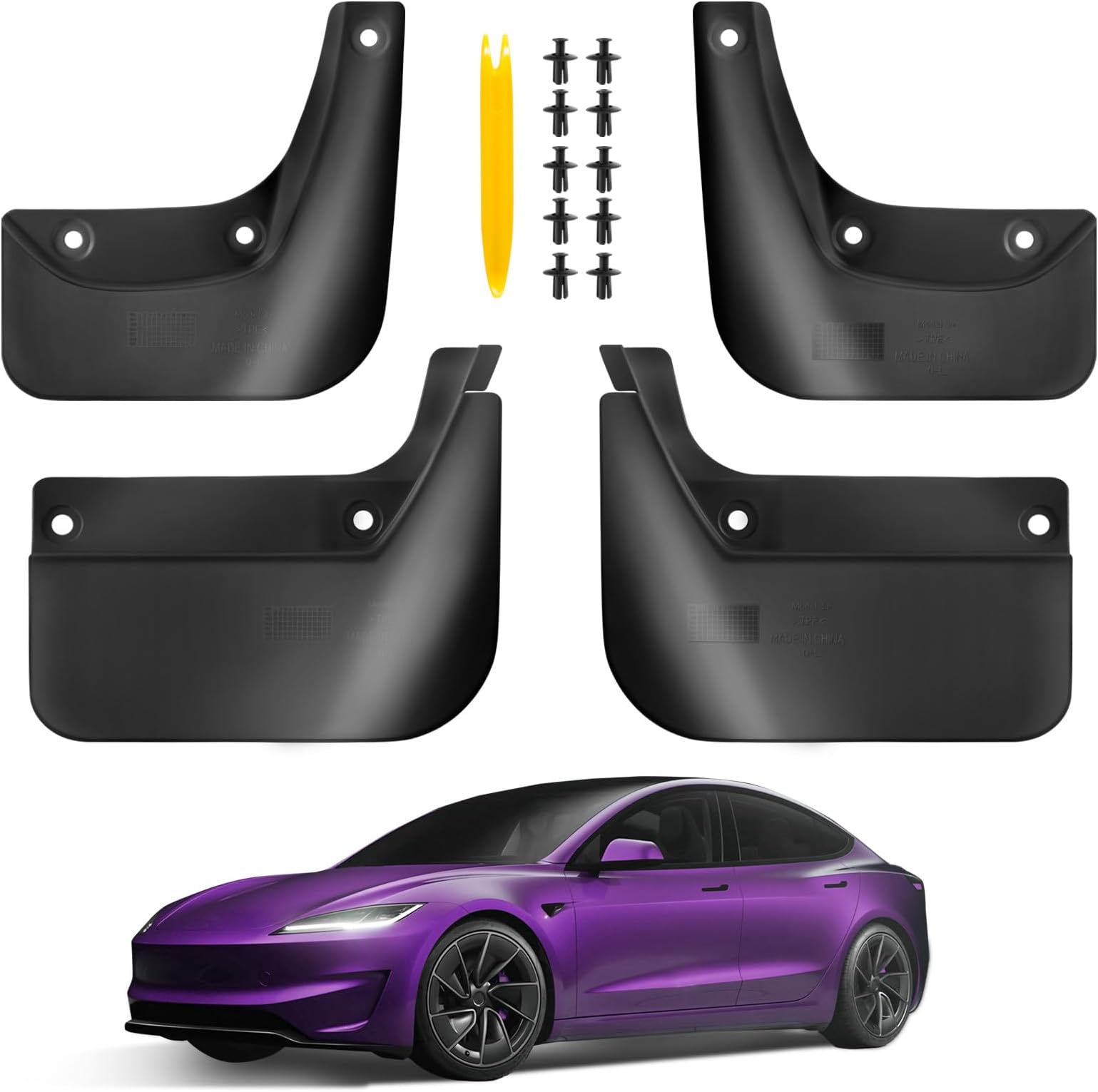 Amazon.com: BASENOR Upgraded 2024 2025 Tesla Model 3 Highland Mud Flaps ...