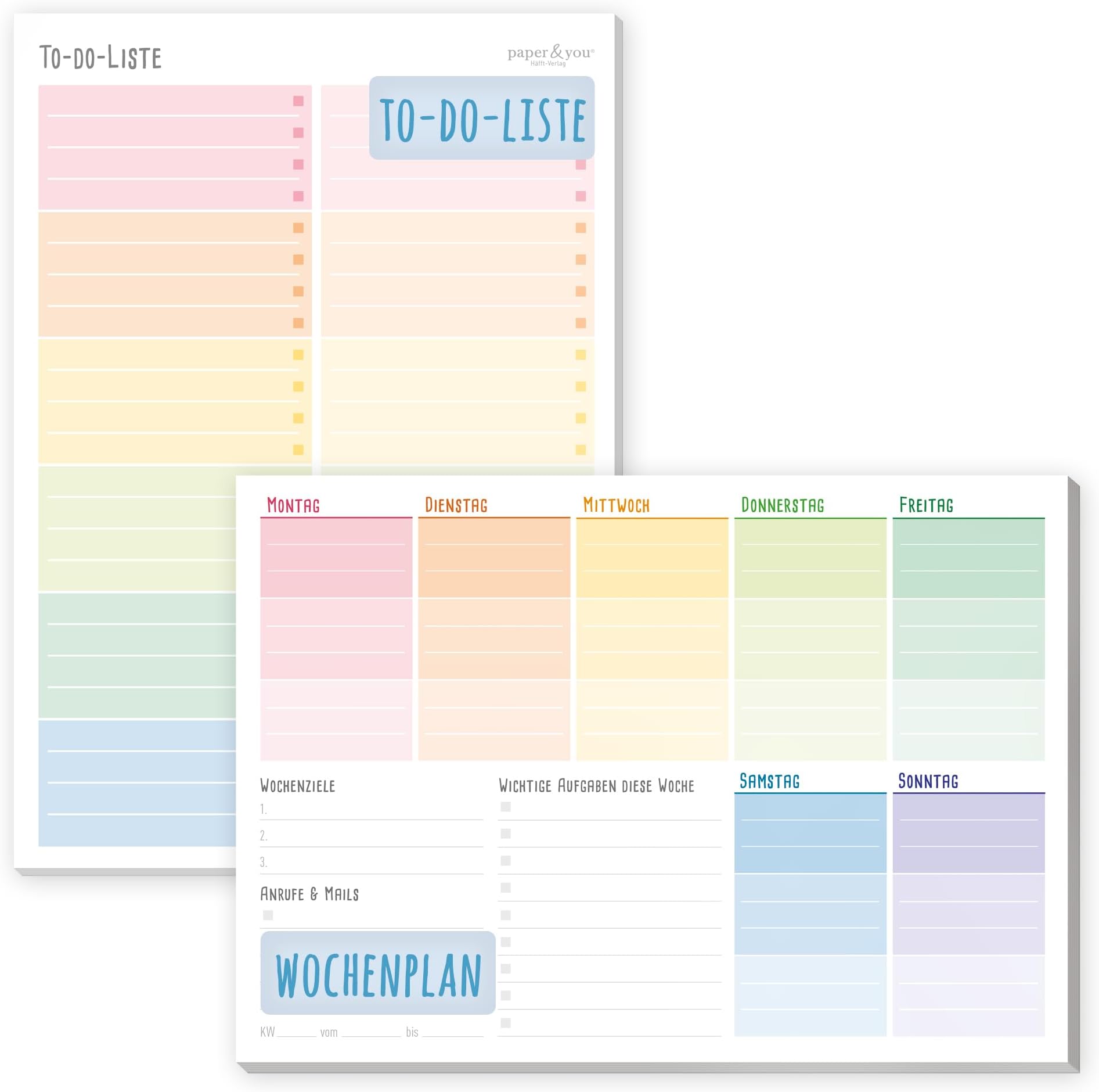 A5 Tagesplaner Block mit 50 Blatt | Daily Planner DIN A5 | TO-DO-Liste ...