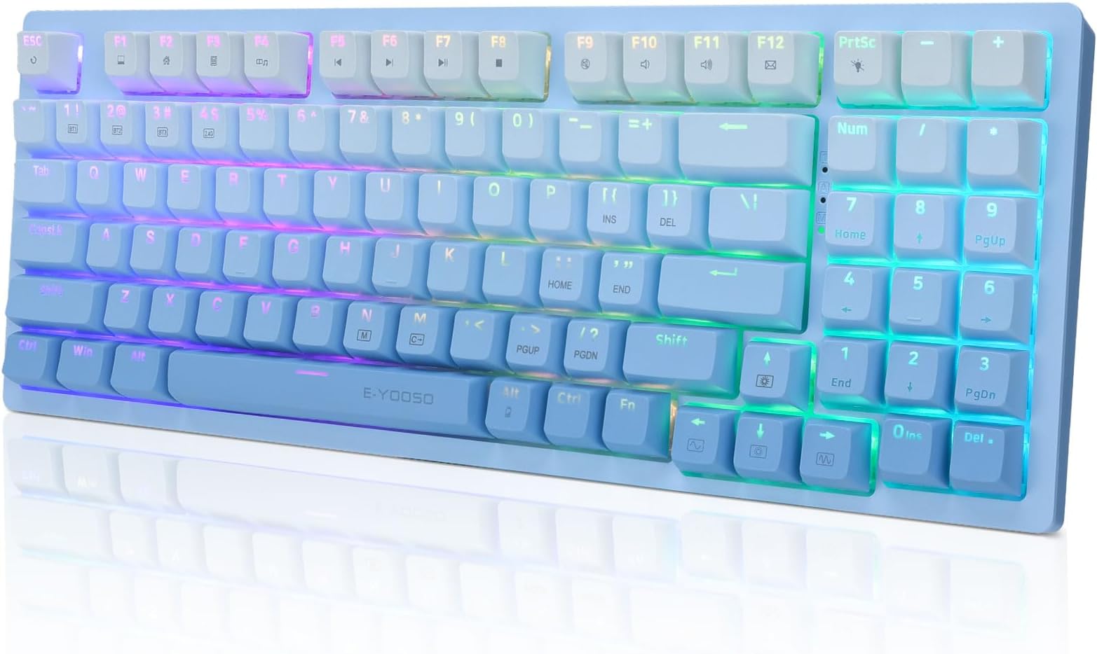 Amazon.com: Hallsen Full Metal Mechanical Keyboards with RGB Backlit ...