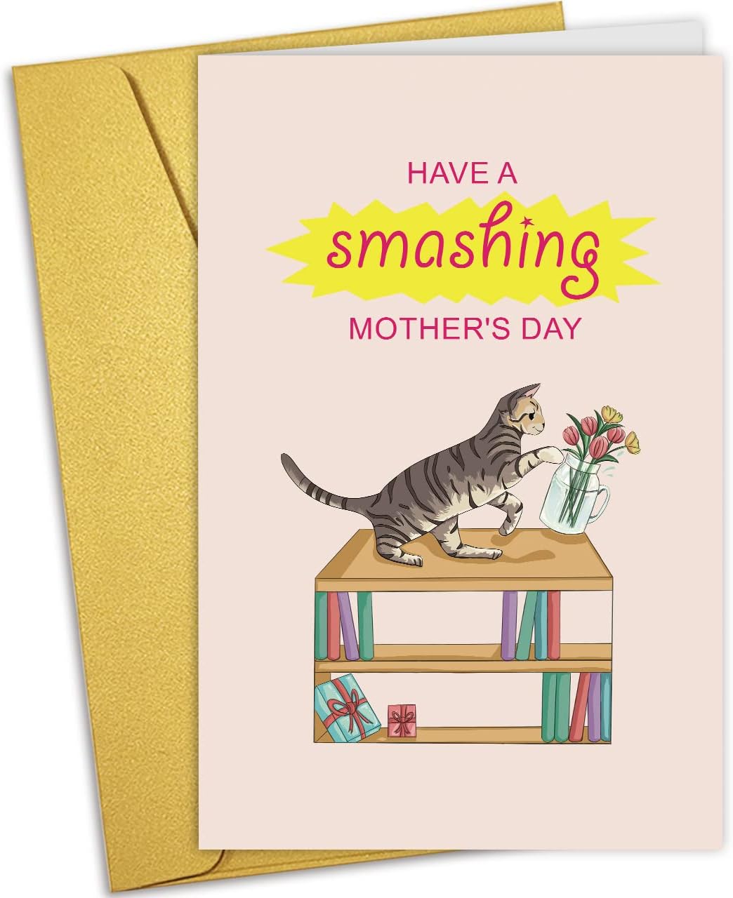 Amazon.com : Nchigedy Funny Cat Mother's Day Card for Cat Lovers ...