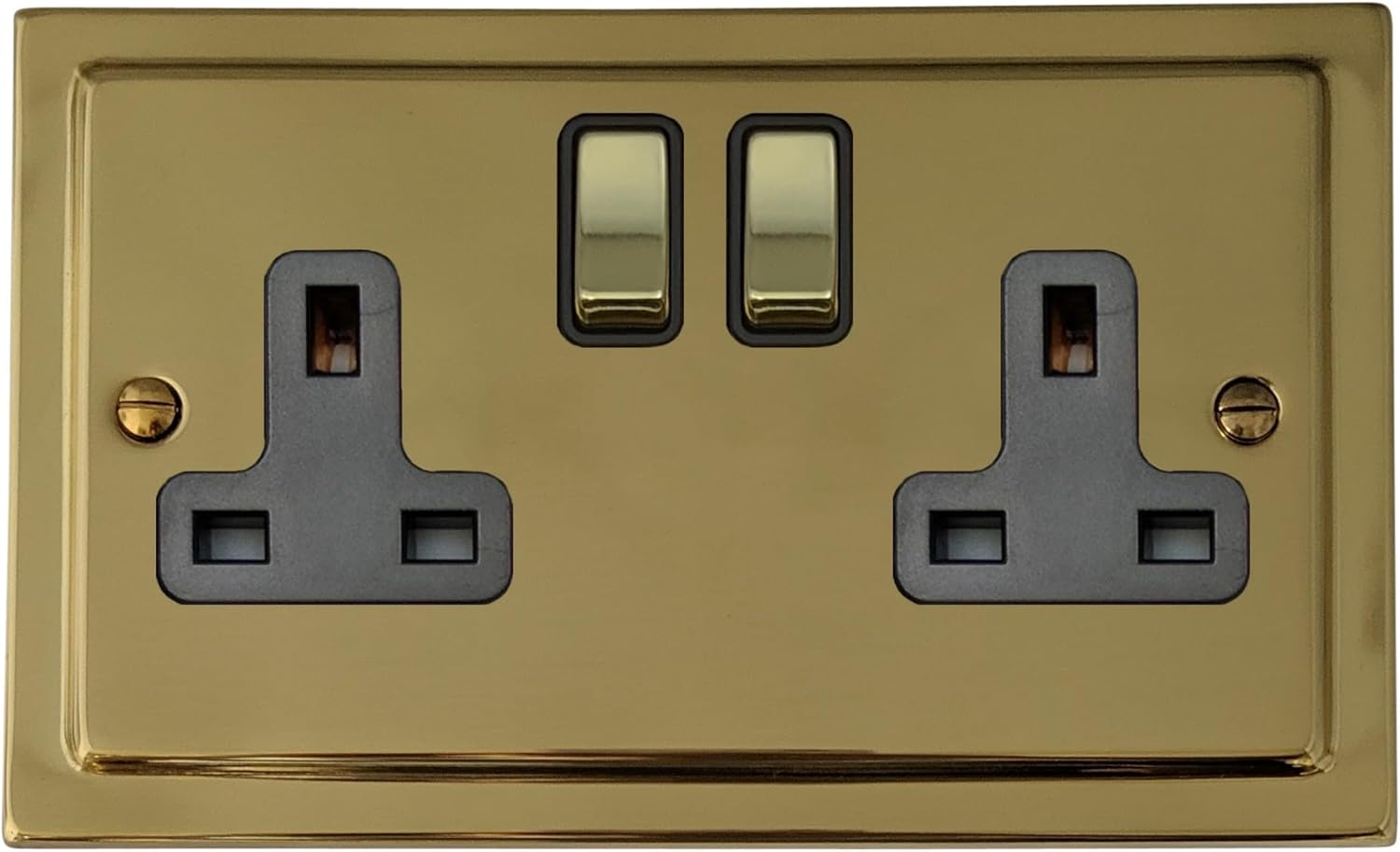 Polished Brass Double Socket (Brass Switches) - TB310 : Amazon.co.uk ...