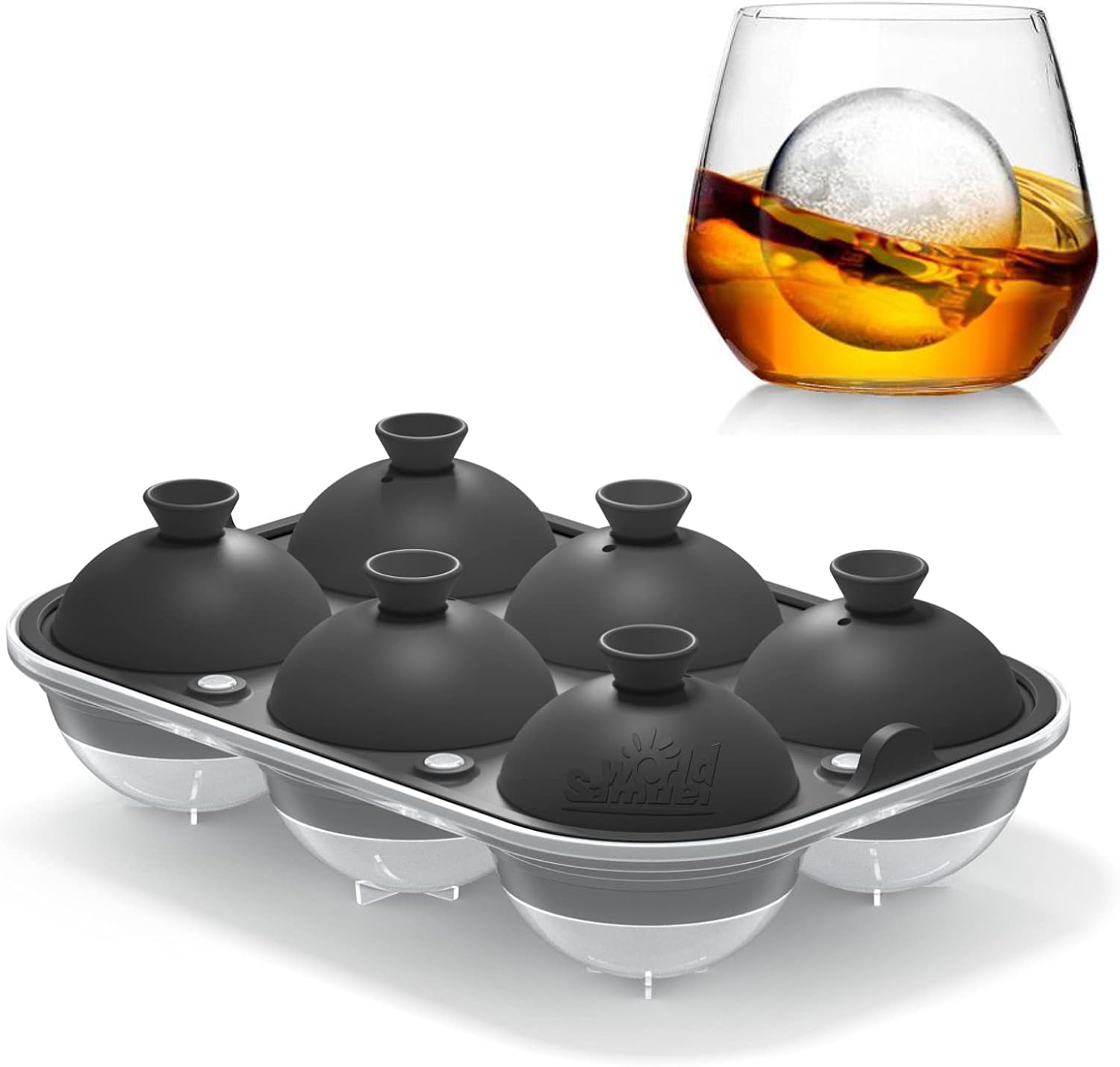 Amazon.com: Samuelworld Large Sphere Ice Tray Mold Whiskey Big Ice ...