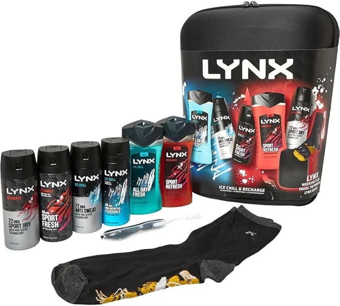 Lynx Ultimate Weekender Case Gift Set - 9pcs Ice Chill & Sport Recharge ...