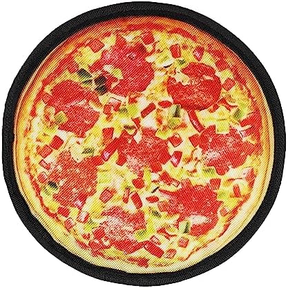 MHTTEC Dog Frisbee Toys Pizza Flying Disc Squeaky Toys for Dogs Stress ...