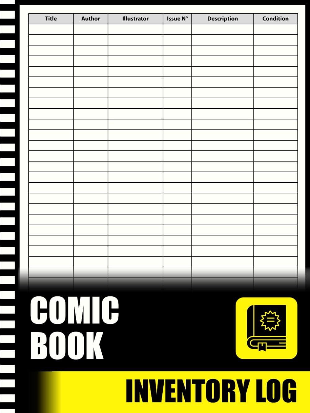 Comic Book Inventory Log: Inventory Record Book Ideal for Comic Book ...
