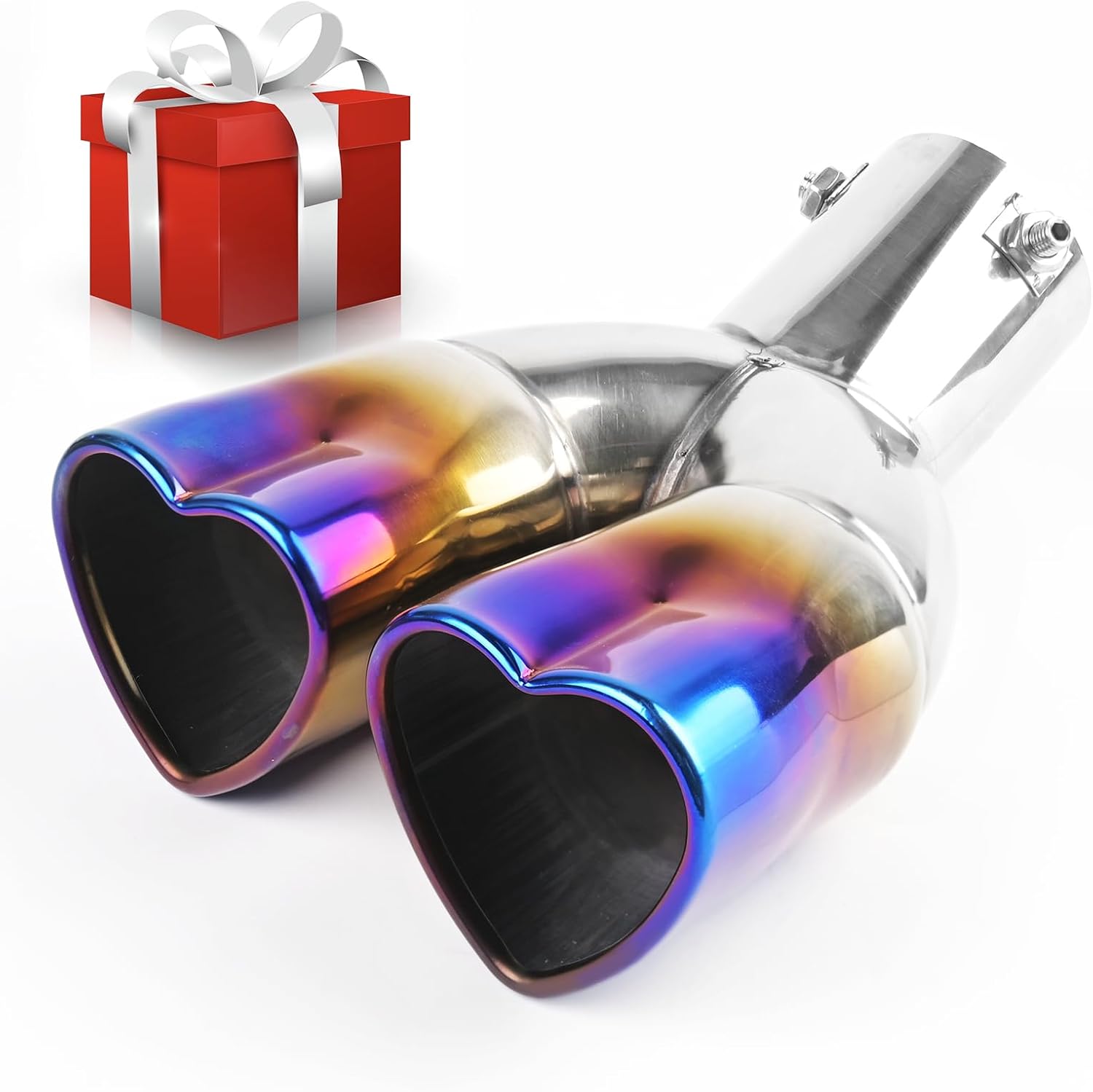 Amazon.com: KVR 2.5 inch Inlet Dual Exhaust Tips Muffler Tip for Gift ...