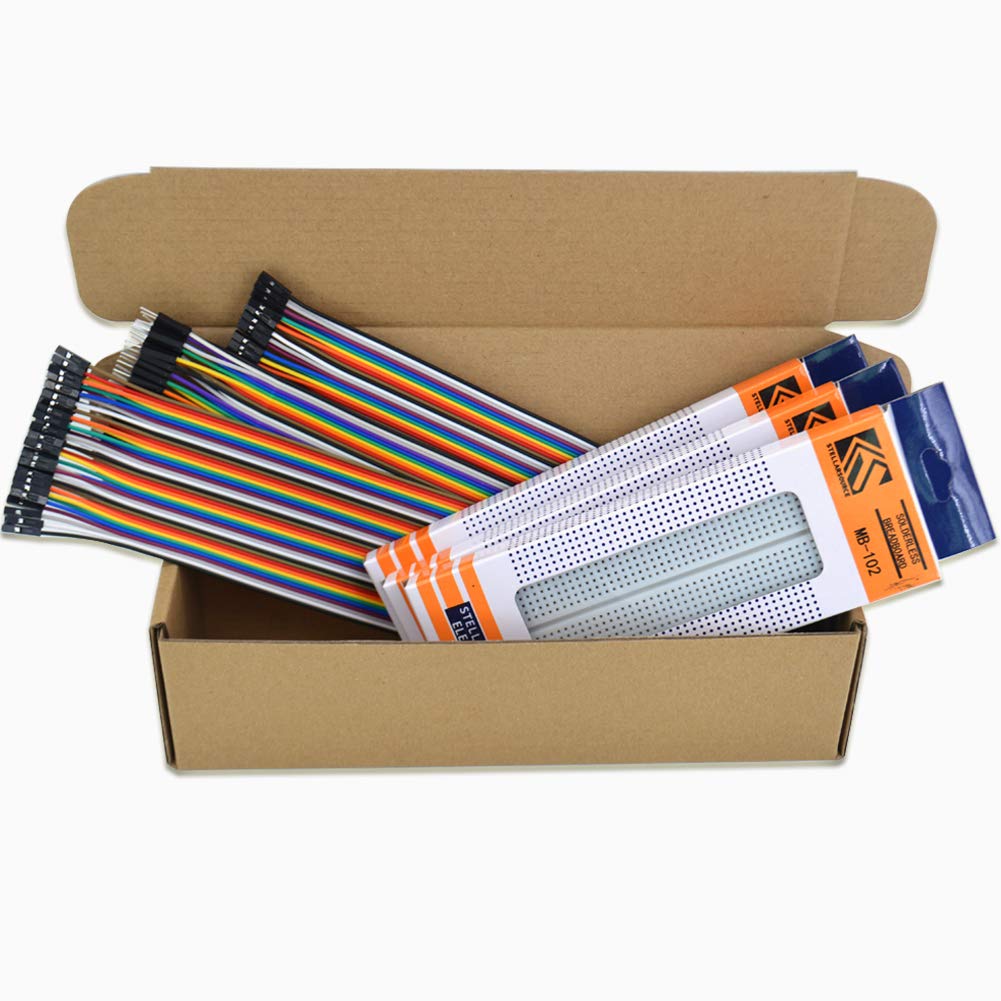 3 Pack Solderless Plug in Breadboard with 3 Pack Jumper Wires, 830 Tie ...
