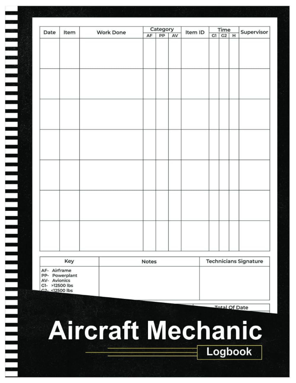 Aircraft Mechanic Logbook: AMT Technician log book for Airplane and ...