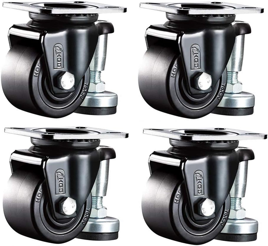 Amazon.com: Adjustable Casters X4, 2/3in Heavy Duty 1600kg Industrial ...