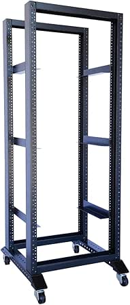 Amazon.com: RAISING ELECTRONICS Open Rack 24U 4 Post Open Frame 19-Inch Data Network Desktop ...