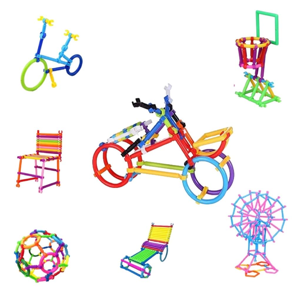 Buy ToyMagic Multicolored Building Stick Kit 164 Pieces|Colorful Smart ...