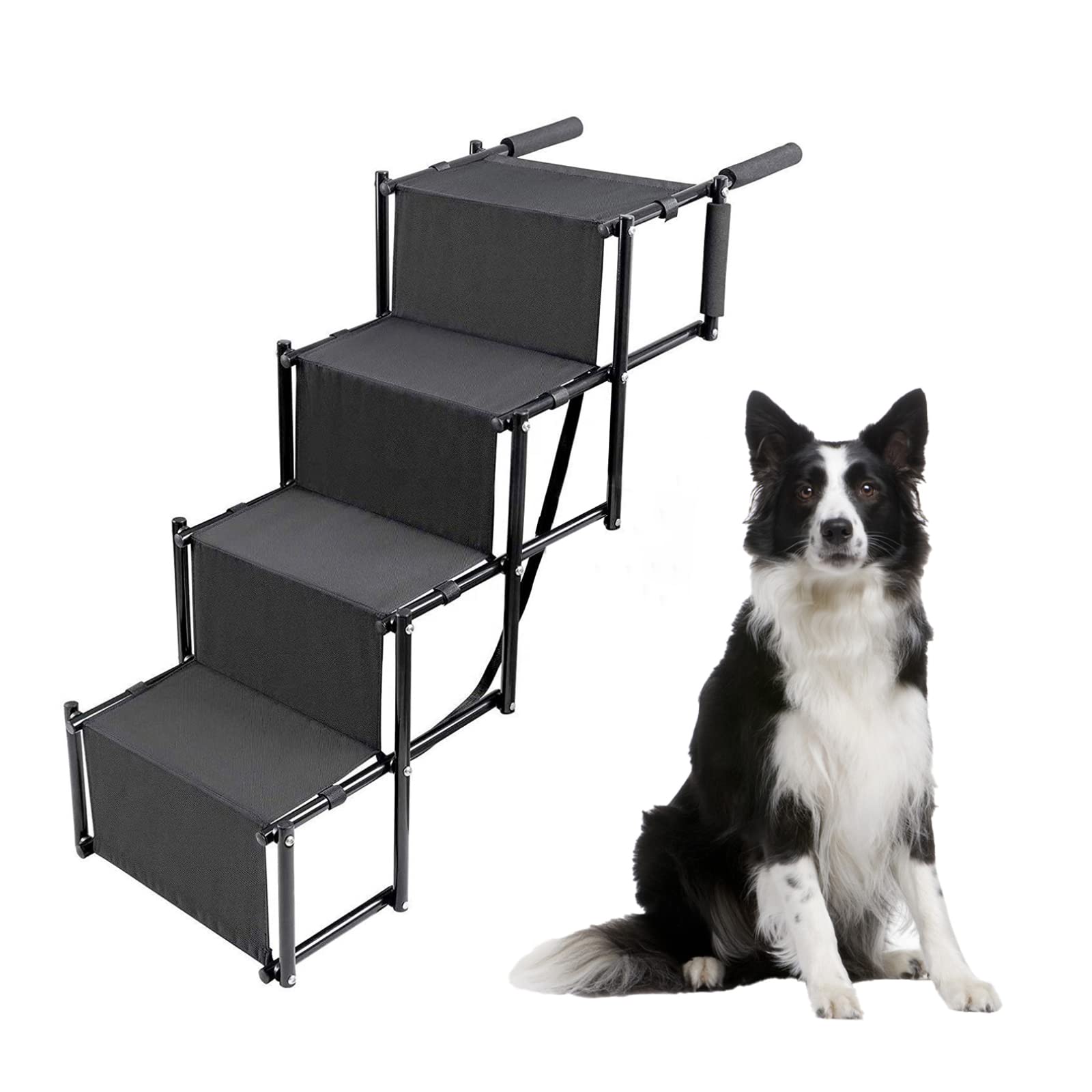 Buy Bounabay Folding Pet Stairs Ramp,4 Steps Steps for Medium and Large ...