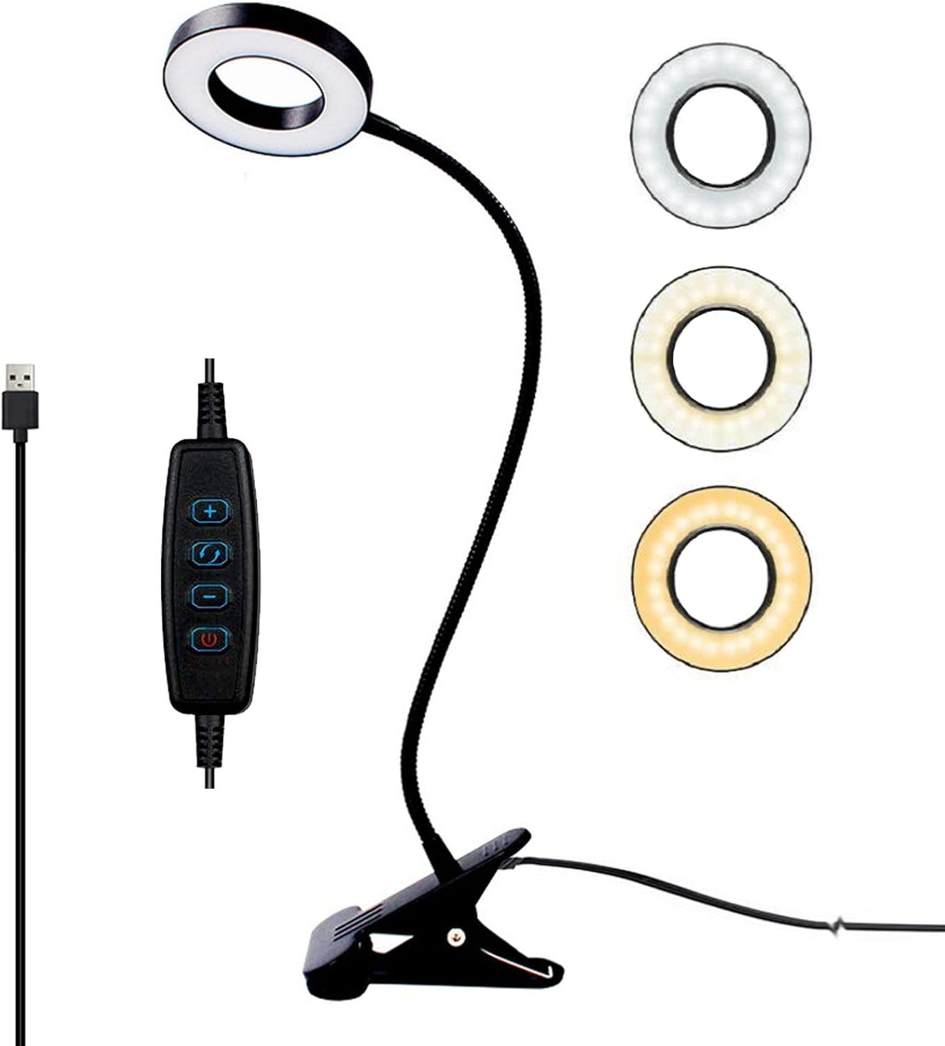 Led Study Office Cool Reading Desk Table Black Lamp with USB Port ,3 ...