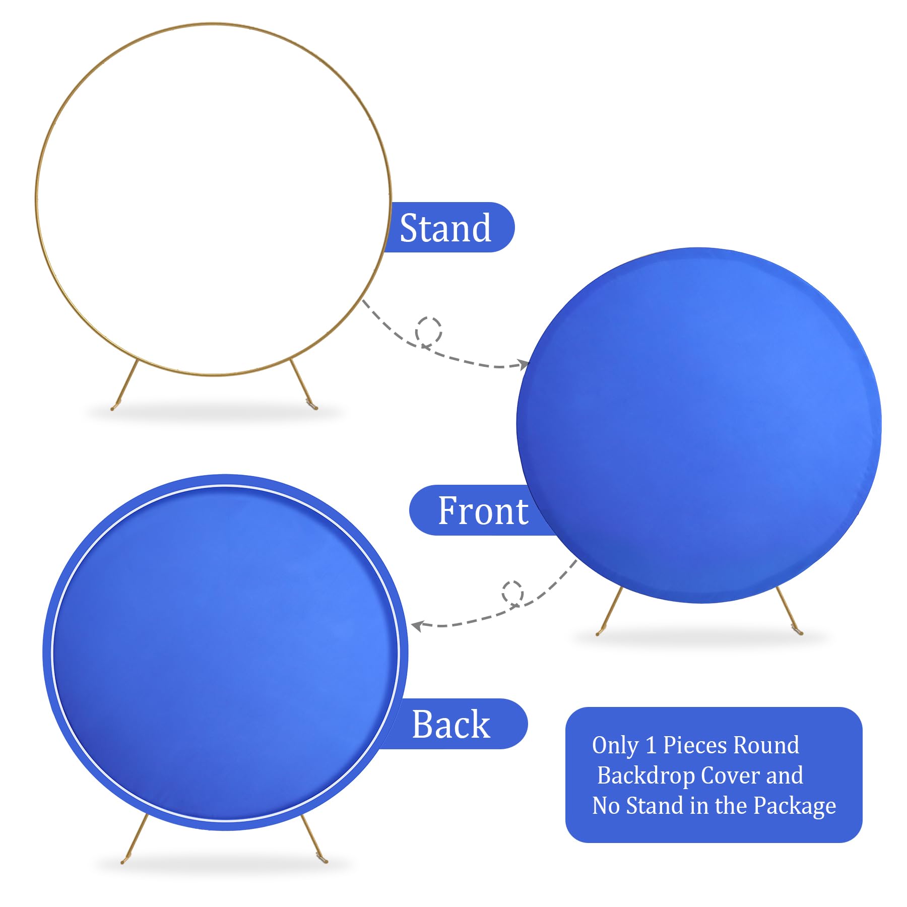 Snapklik.com : 6.5ft Royal Blue Round Backdrop Cover Suitable For 6.5ft ...