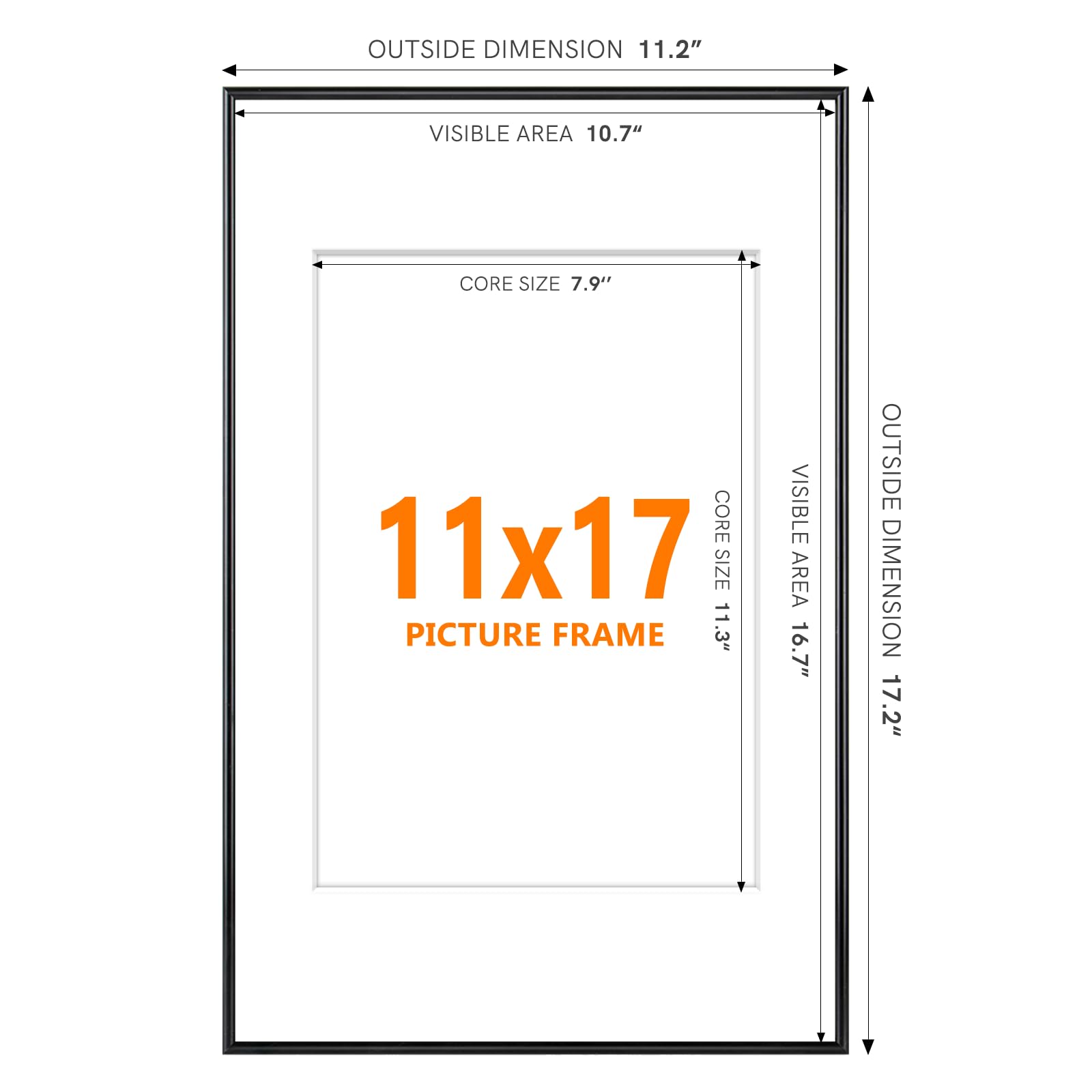 What Size Frame For 11x17 Poster 2 AmPm 11x17 Picture Frame Black