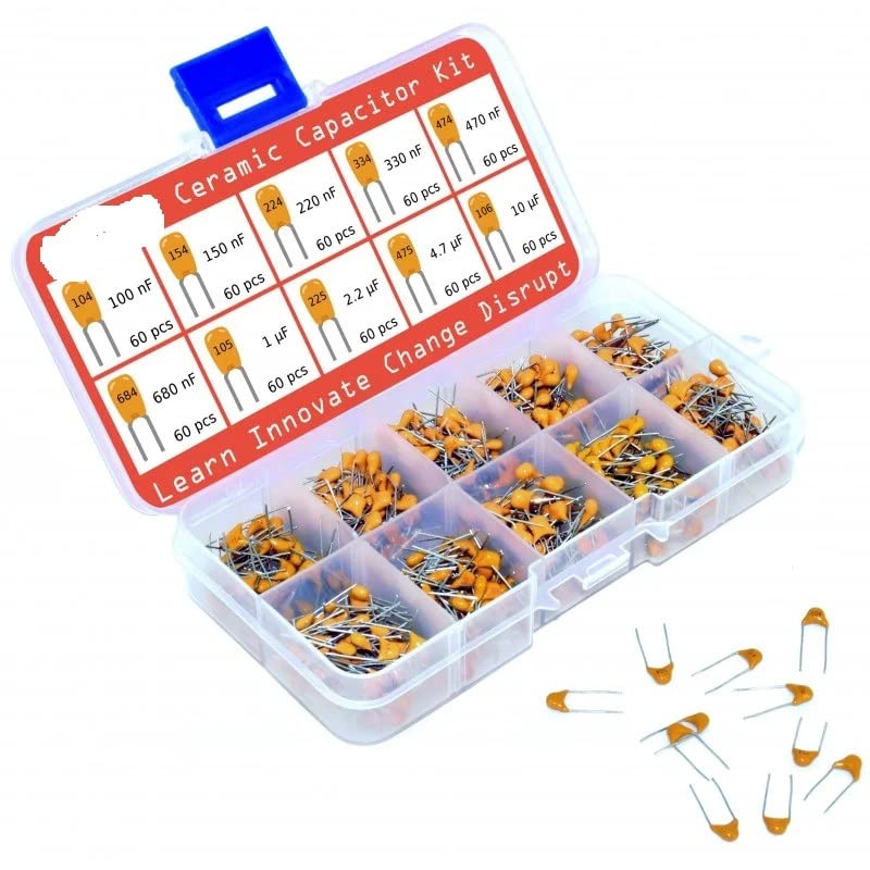 Techmahoday® 100pics Ceramic Capacitor Assortment Box Kit Range all ...