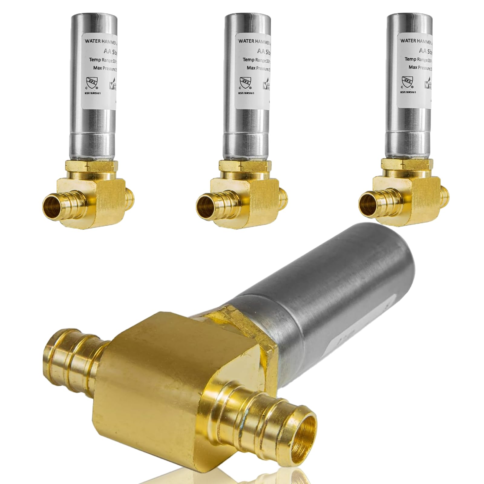 Amazon.com: GUOFIS Water Hammer Arrestor,1/2Inch Tee Stainless Steel ...