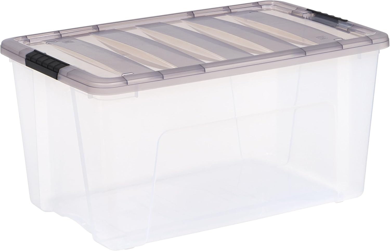 Amazon.com - MaiyO 72 Qt. (18 gal.) Clear Plastic Storage Box with, Gray