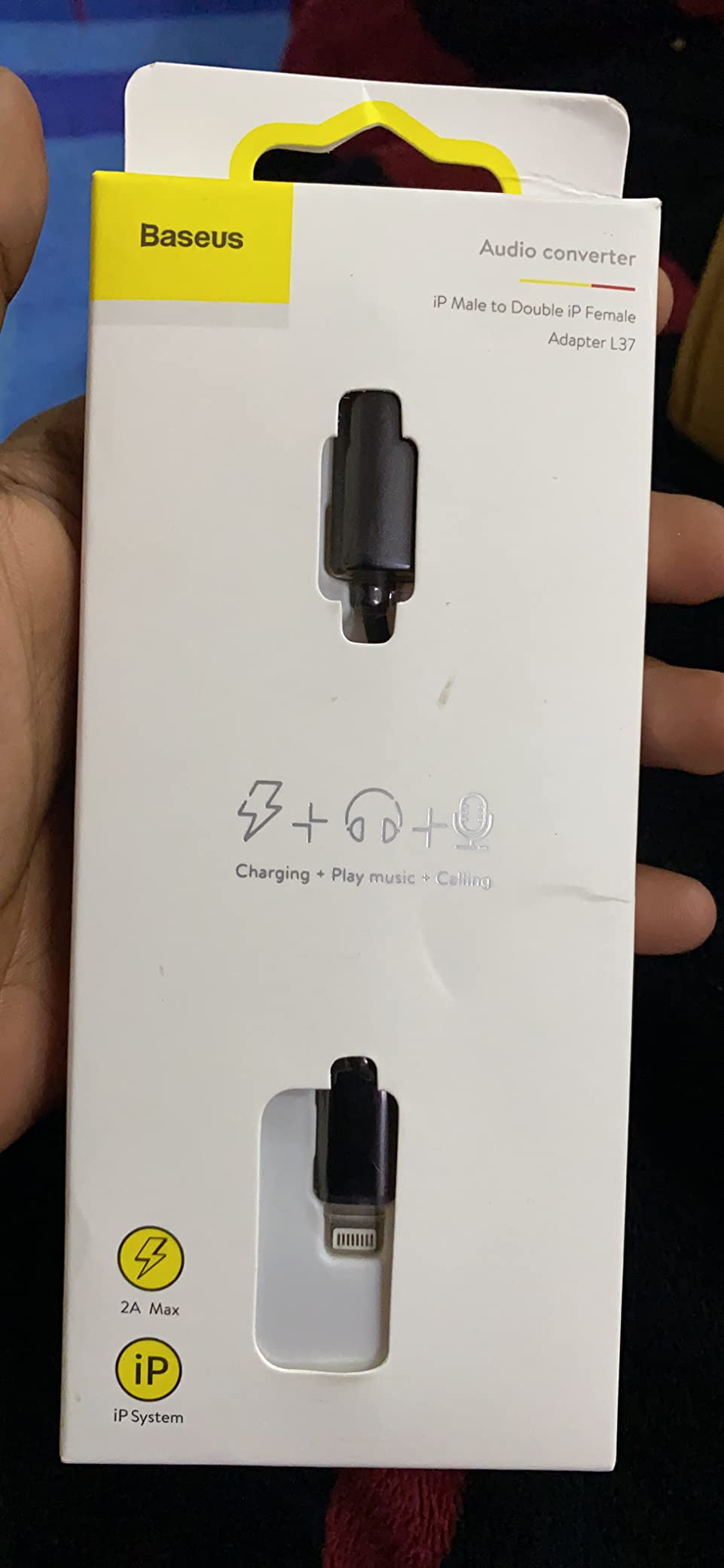 Baseus 2 in 1 Aux Audio Adapter Cable with One Male to Two IP Female ...