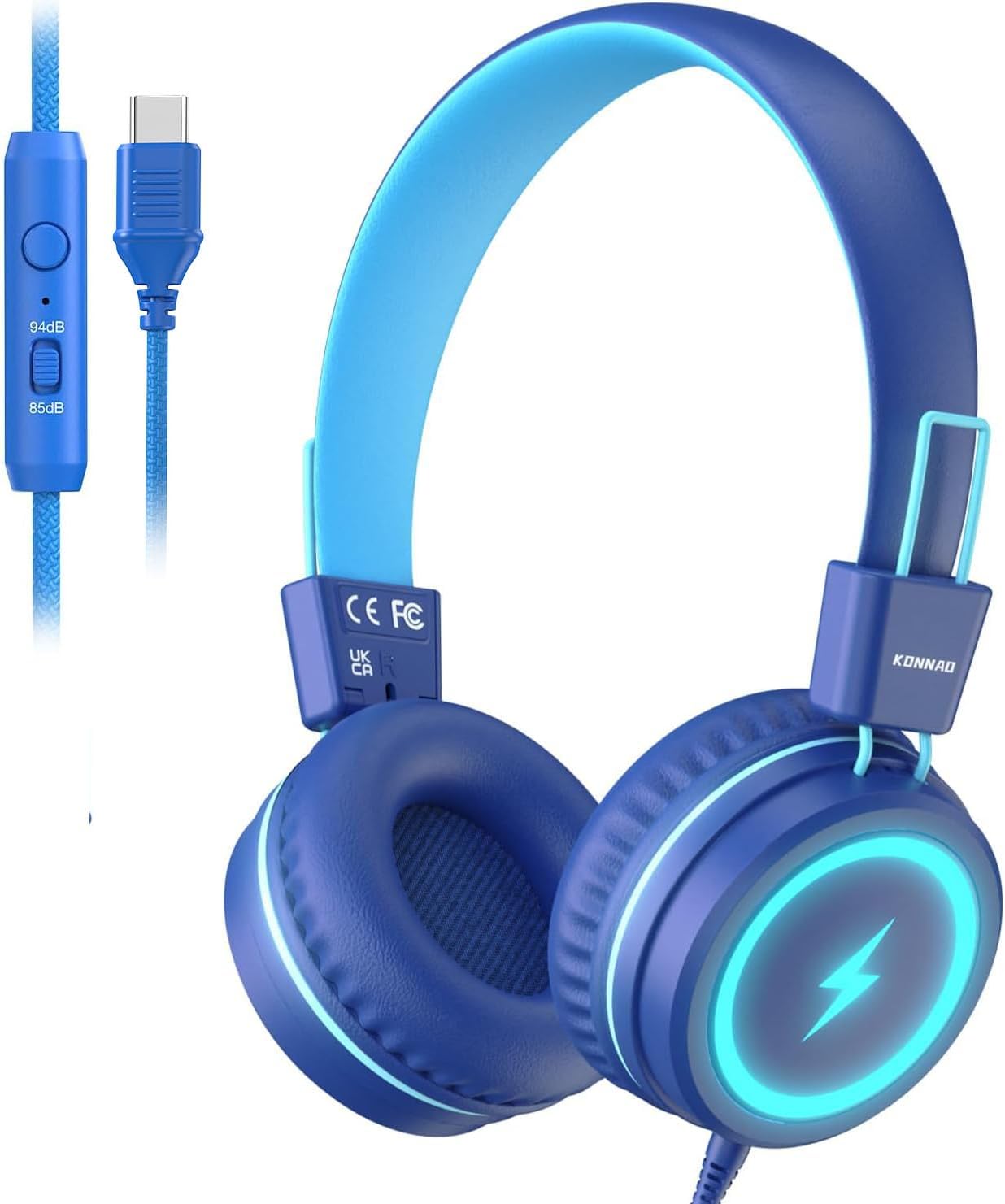 Amazon.com: KONNAO Kid Headphones for School, USB Type C Kids Headphone ...