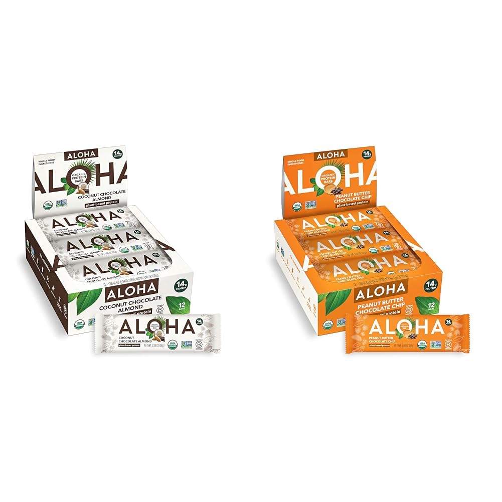 Amazon.com: ALOHA Organic Plant Based Protein Bars, Coconut Chocolate ...