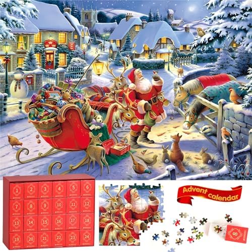 Amazon.com: Christmas Advent Calendar Jigsaw Puzzles Adults Kids-1008 ...