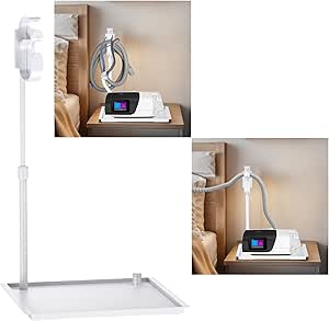 Retractable CPAP Hose Holder for Bed - Adjustable Tube Hanger with Nightstand CPAP Machine Tray ...
