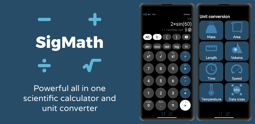 SigMath: scientific calculator and unit converter:Amazon.ca:Appstore ...