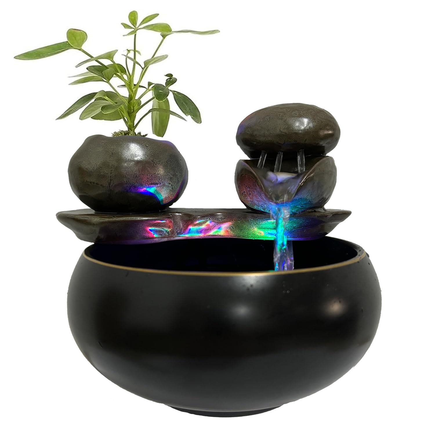 Amazon.com: Ceramic Tabletop Fountain Waterfall Fountain, Indoor Water ...
