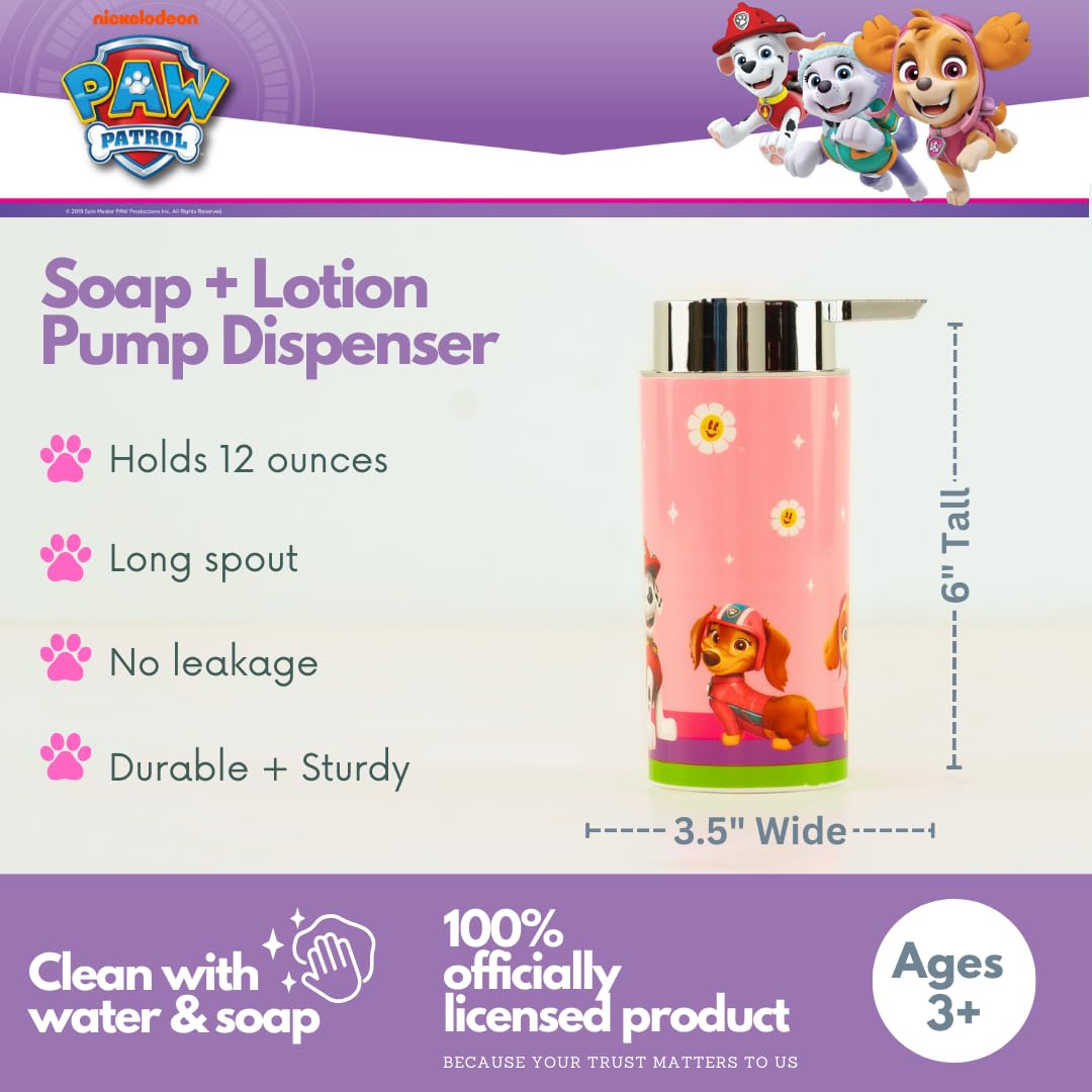 Franco Hard Bath, Paw Patrol Skye-Lotion/Soap Pump Dispenser, Standard ...