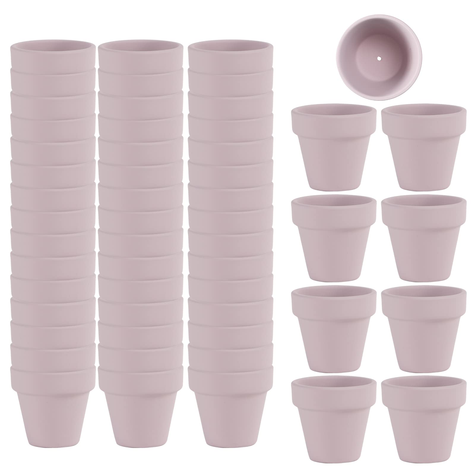 Amazon.com: 54 Pcs Small Mini Pink Clay Pots 2.1'' Terracotta Pot Clay ...