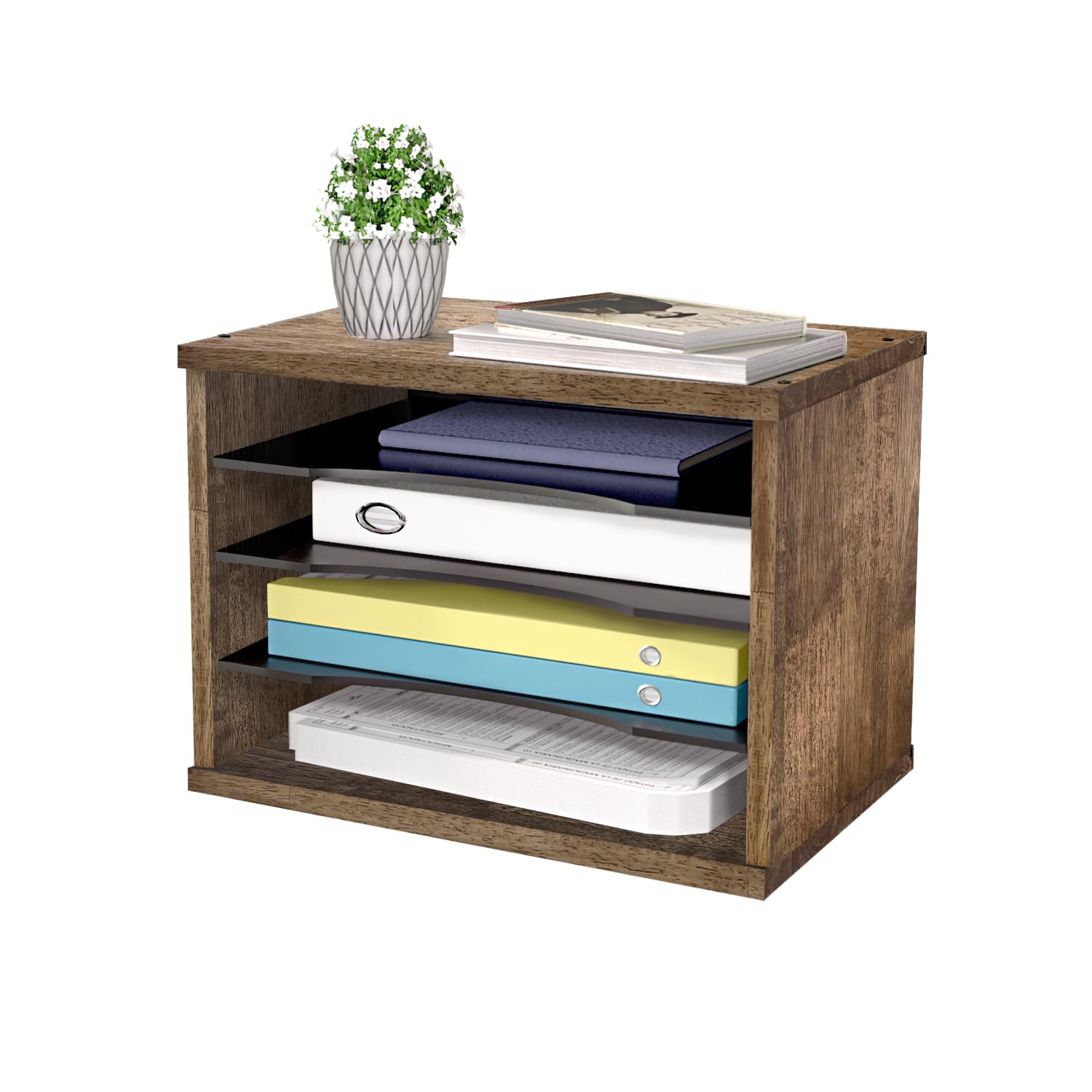 J JACKCUBE DESIGN Wood Desk Organiser 4Tier Office Document Paper File ...