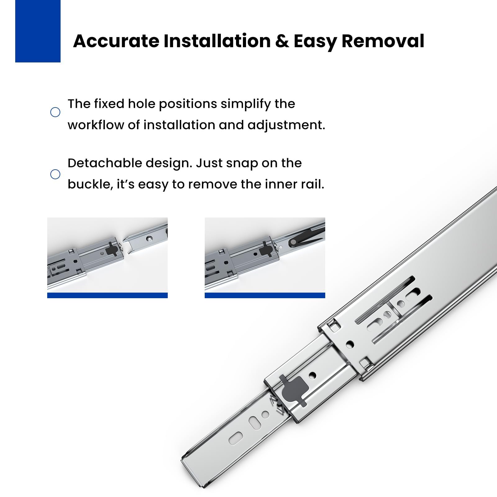 Snapklik.com : 22 Inch Push To Open Drawer Slides 10 Pairs Full ...