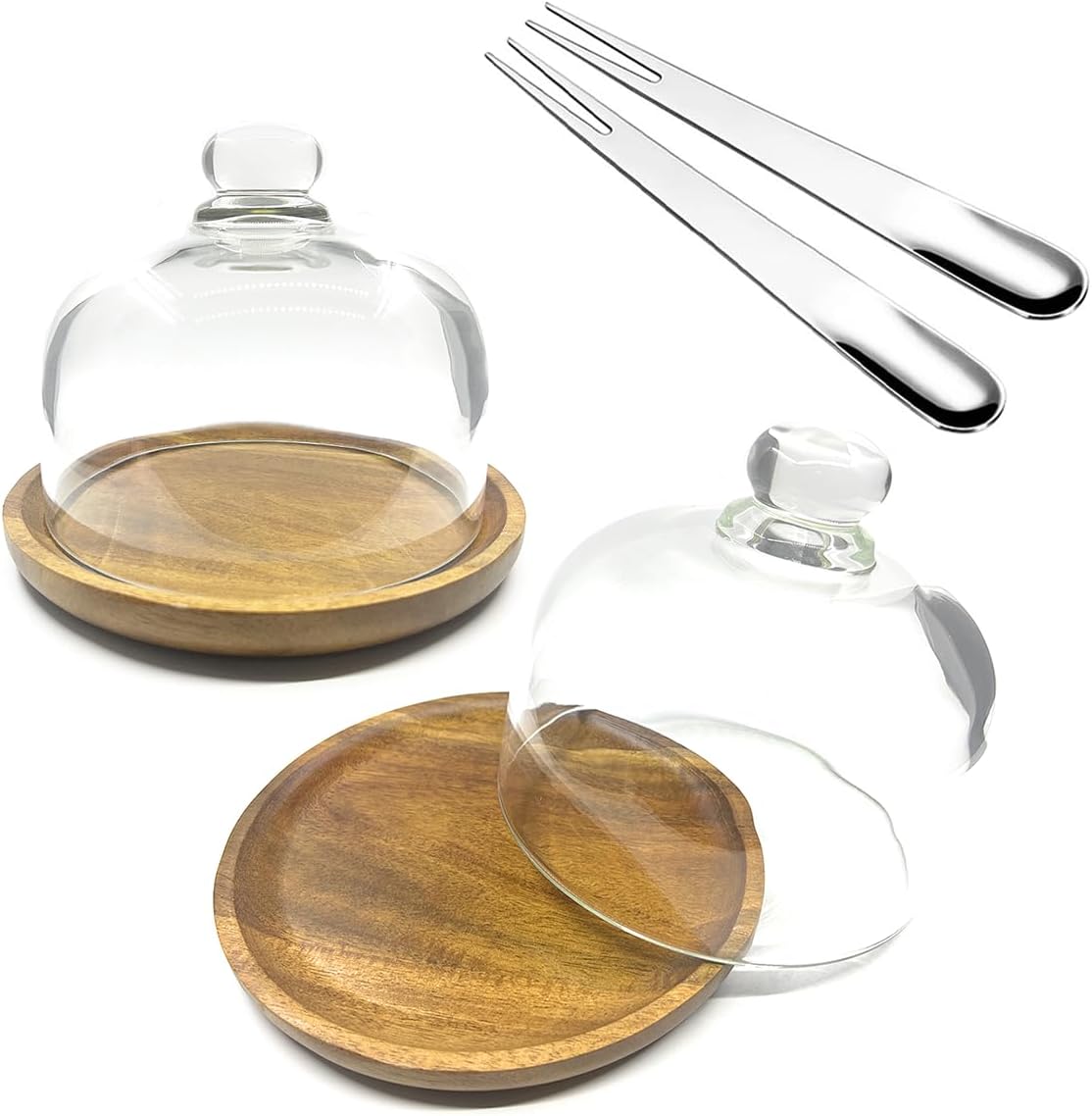 Amazon.com | MyGift 7.5 Inch Small Clear Glass Dessert/Cheese Cloche ...
