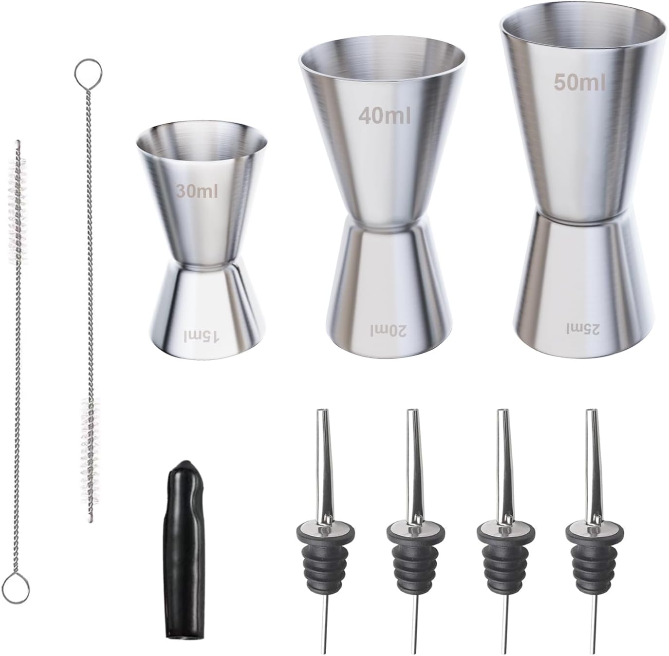 GENHH 3 Pièces Doseur Cocktail,Jigger de Mesure 30|40|50ML Double ...