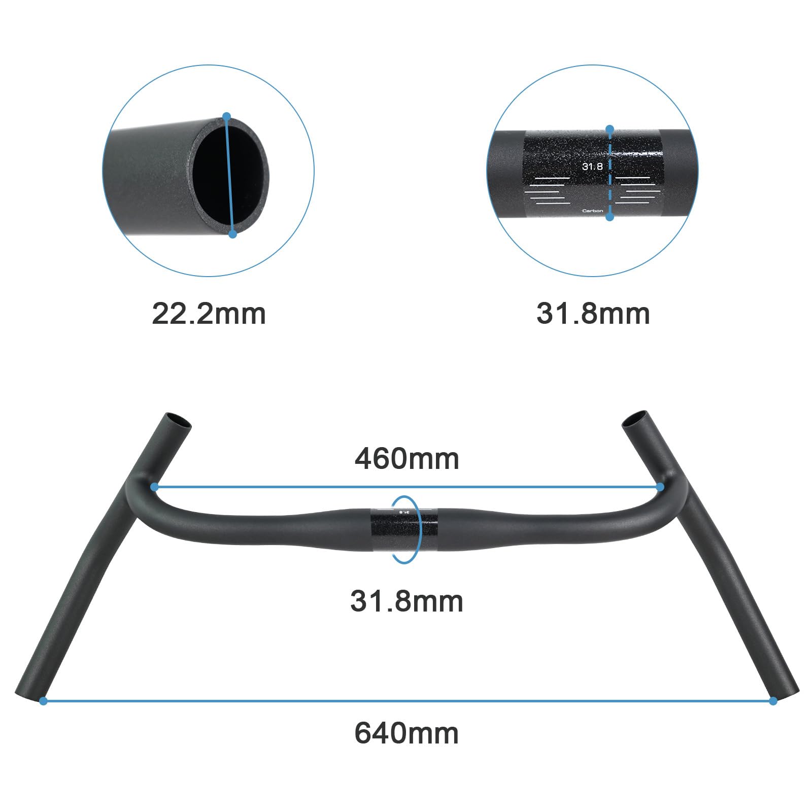 Snapklik.com : ROADNADO Carbon Fiber Handlebar PRO External Swing Angle ...