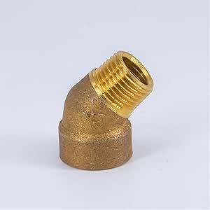Amazon.com: ZAWUDVC 1/2" BSPP Female to Male Brass 45 Degree Elbow Pipe ...