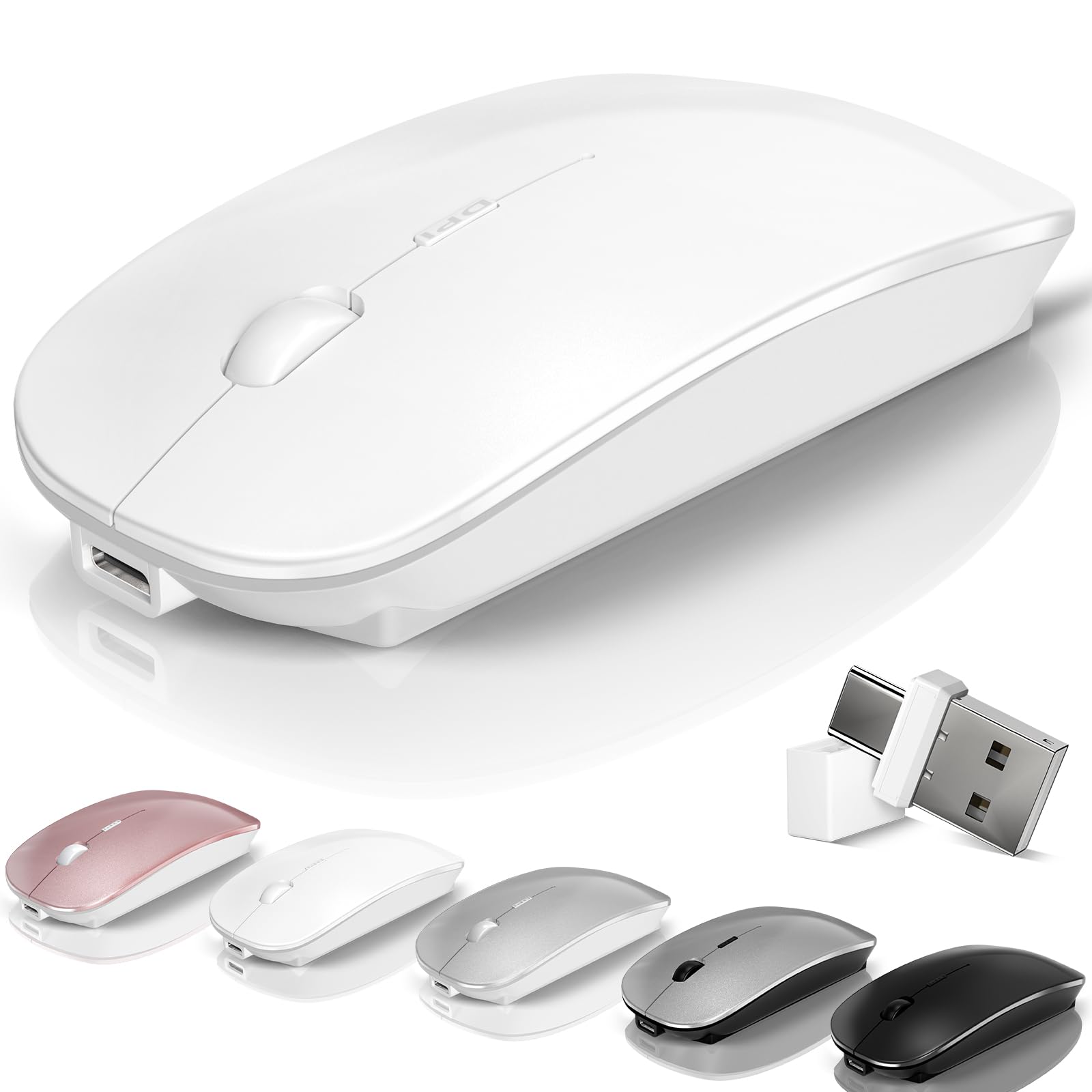 Amazon.com: Bluetooth Wireless Mouse for MacBook Air Mac Pro Laptop PC ...