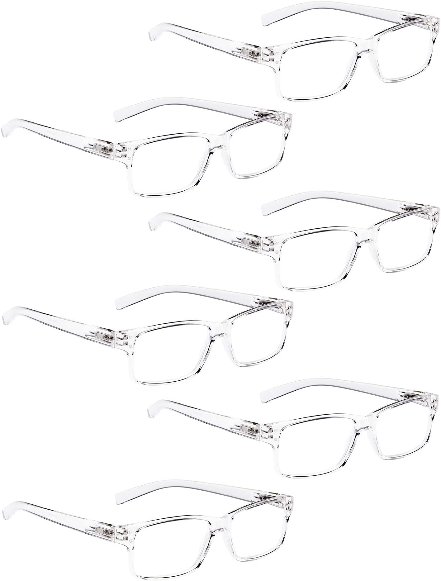 Amazon.com: Boost Eyewear 6 Pack Reading Glasses, Clear Half Rim Frames ...