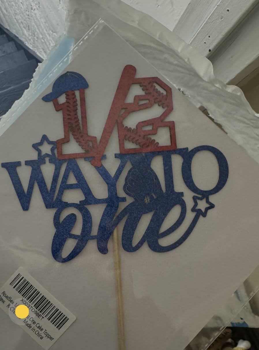 Amazon.com: RoadSea 1/2 Way to One Cake Topper - Kid Girl 6 Months ...