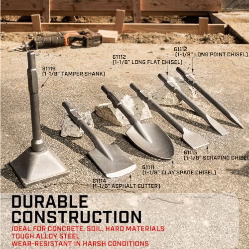 Snapklik.com : 2-Pieces 1-1/8 Hex Chisel Point Bit For Jack Hammer Bit ...