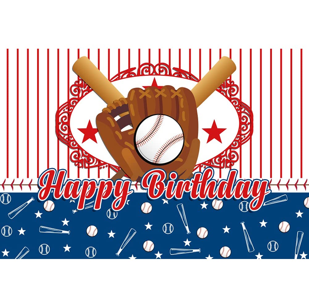 Buy OFILA 1.5x1m Happy Birthday Photography Backdrop Baseball Theme ...