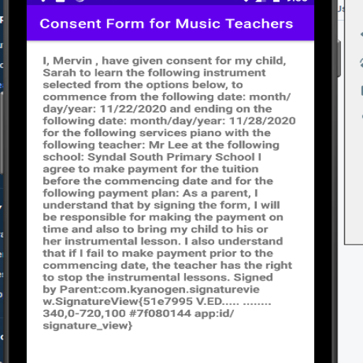 Consent Form for Music Teachers - App on Amazon Appstore