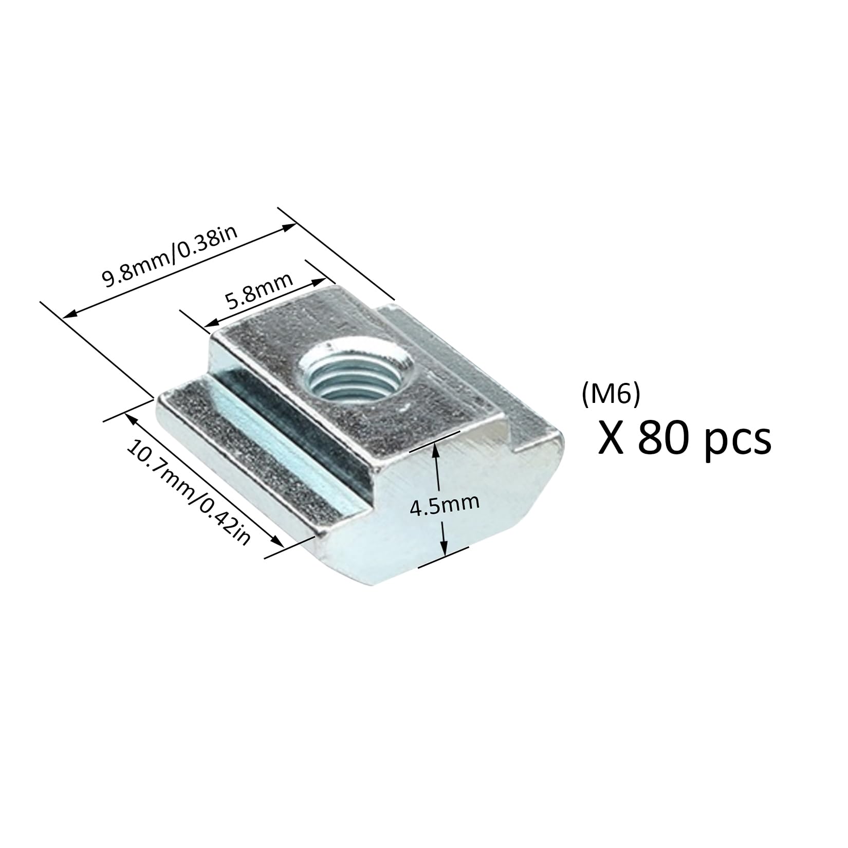 Snapklik.com : BLCCLOY 80pcs 20 Series Extrusion M6 T Slide Nut M6 Tee ...